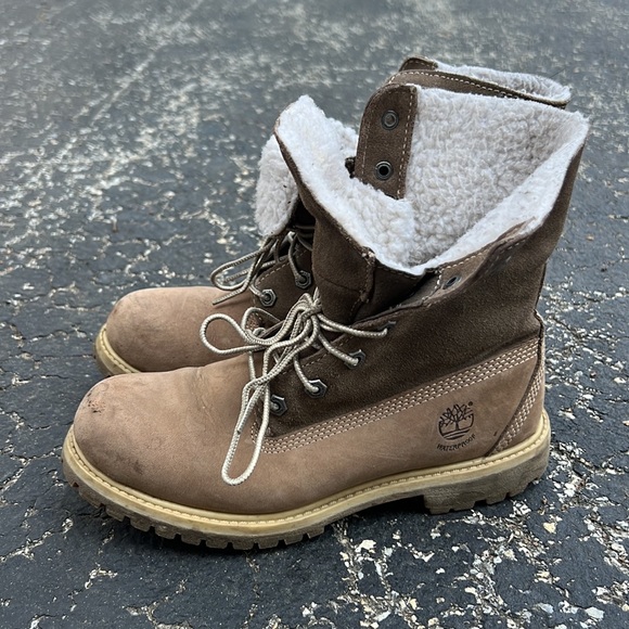 Timberland | Shoes | Authentic Teddy Lined Fold Down Timberlands W 65 ...